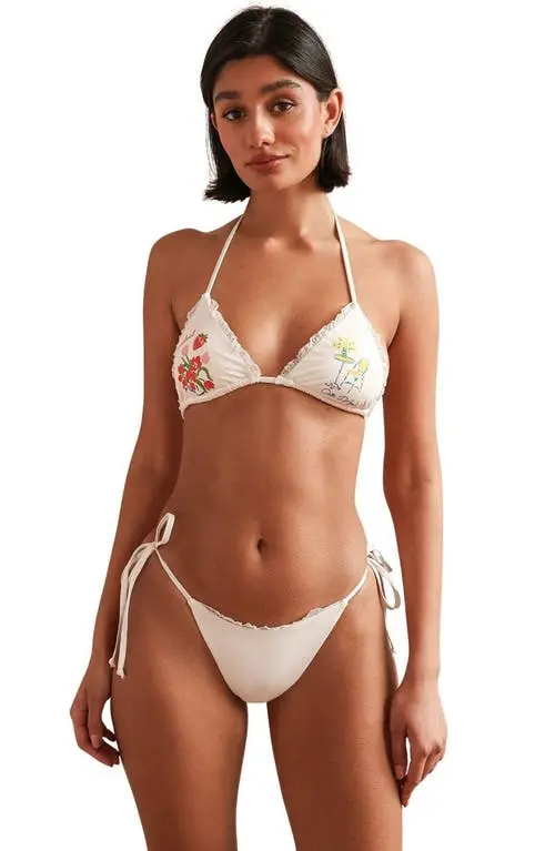 DIPPIN DAISY'S Palm Triangle Bikini Top - Ecru