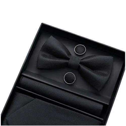 MOUSTACHE Crosshatch Tie Set - Black