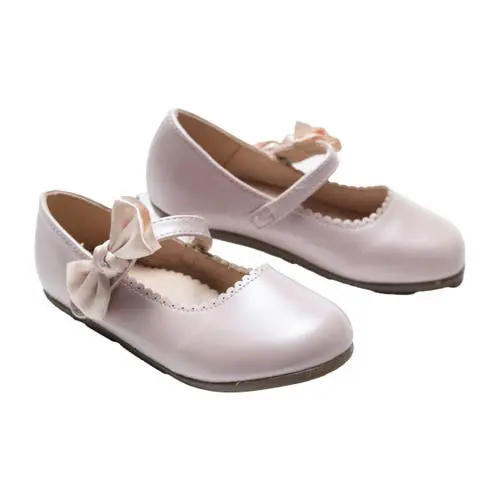 TULLEEN Satin Elodie Bow Flats - Pink