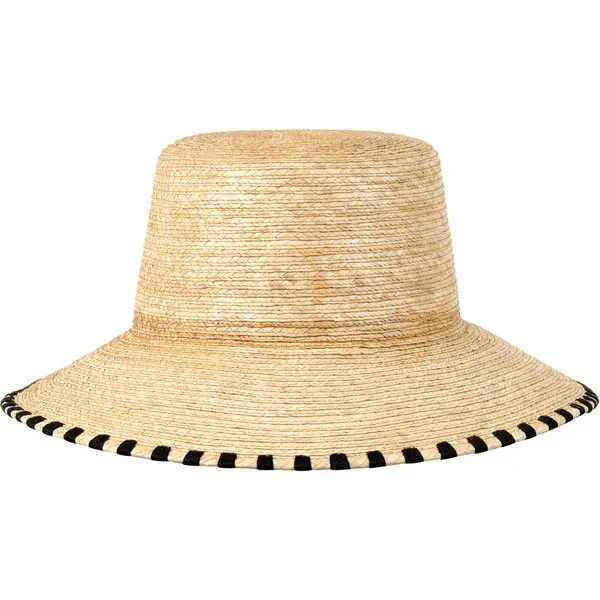 SUNSHINE TIENDA Jakeline Palm Straw Hat - Black