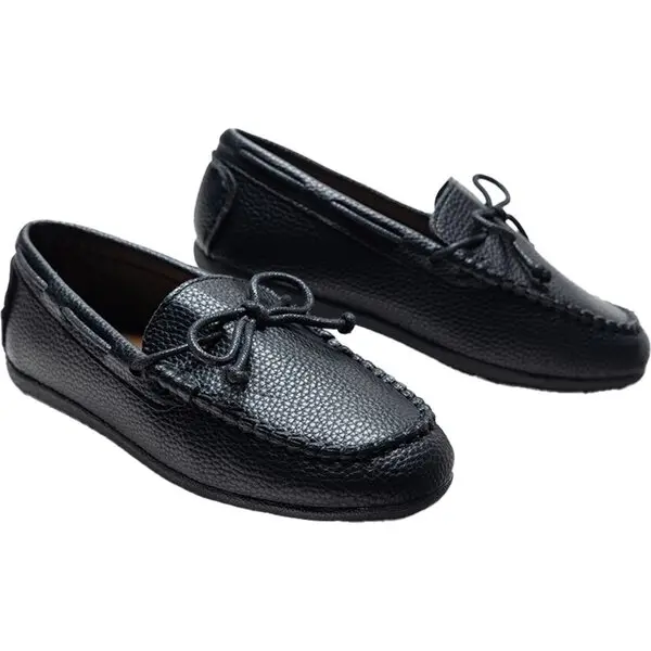 MOUSTACHE Leather Moccasin Loafers - Black