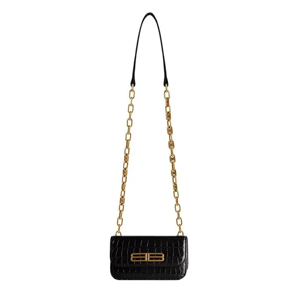 Balenciaga Gossip Xs Bag With Chain - Black