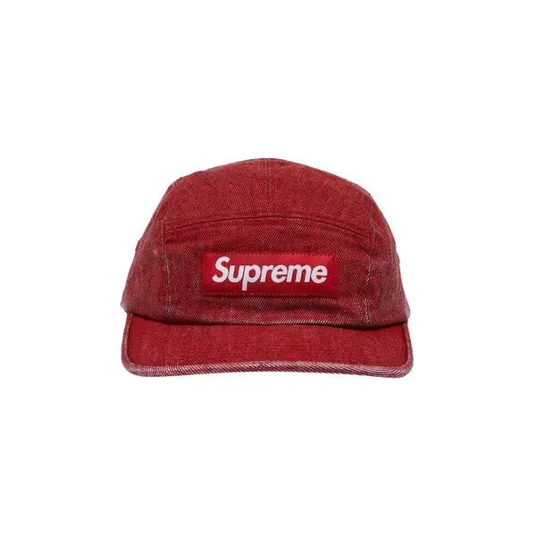 Supreme Coated Denim Camp Cap - Red