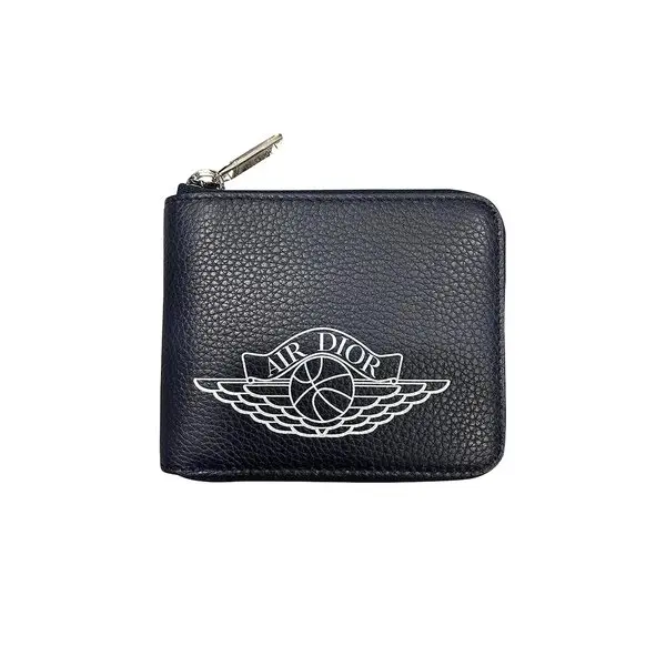 Dior X Wings Zip Wallet 'navy - Blue