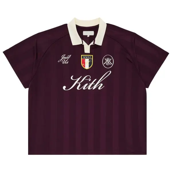 Kith Shadow Stripe Marcel Soccer Jersey - Red