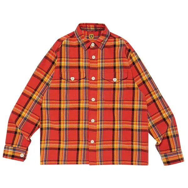 HUMAN MADE Check Shirt - Orange