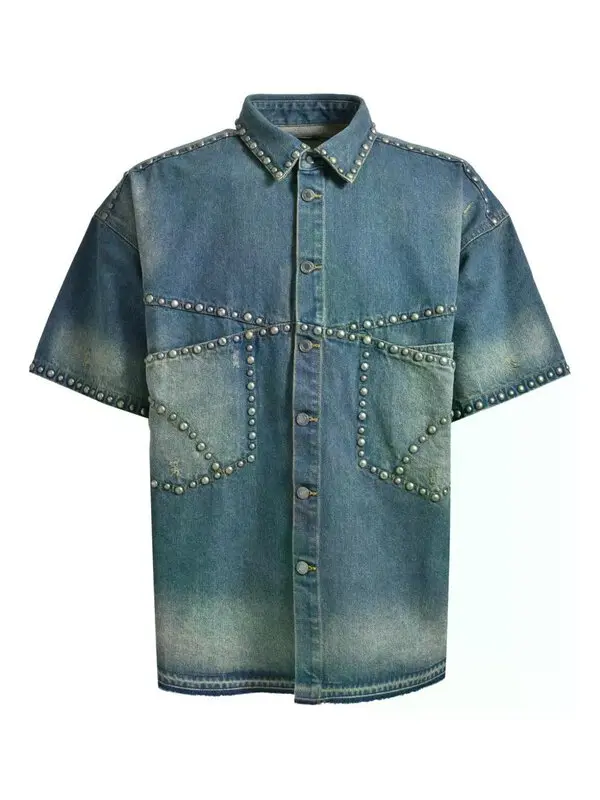 BREATH Stud-embellished Shirt - Blue