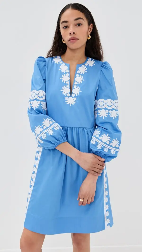 blue backless maxi dress AKIRA Madeline Button Up Denim Midi Dress