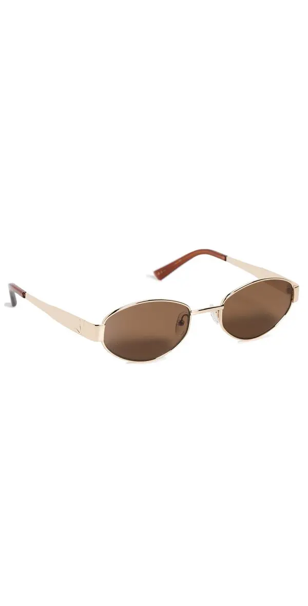 LUV LOU Luvlou The Boston Oval Sunglasses - Gold