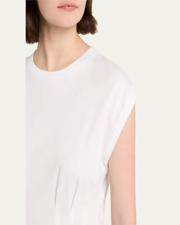FRAME Nipped Jersey Midi Dress | A-line, Sleeveless - White-0