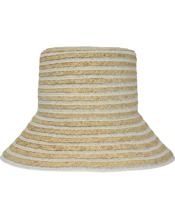 GIGI BURRIS MILLINERY Lula Striped Bucket Hat - Natural