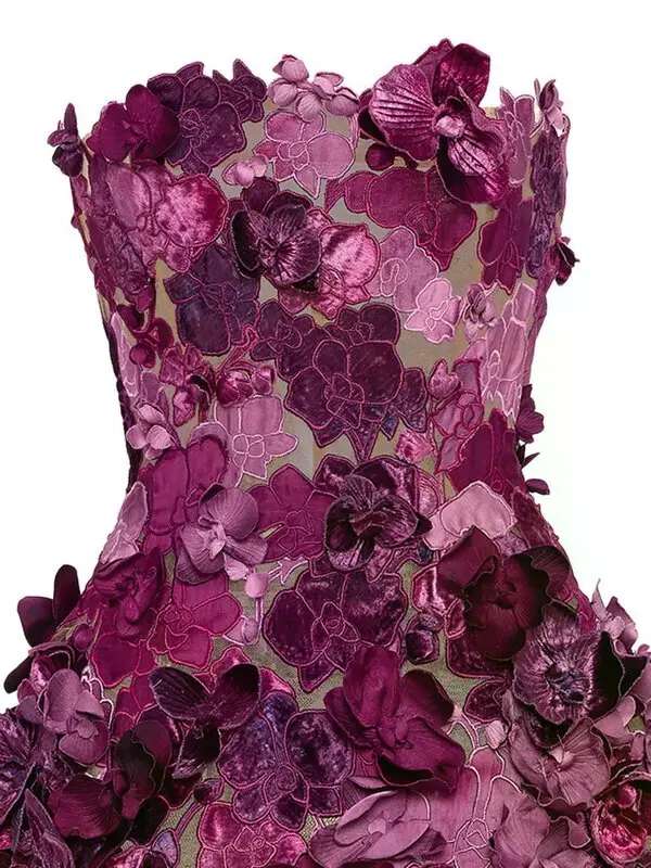 Oscar De La Renta Orchid Embroidered Cocktail Dress In Purple - 50% Off |  Editorialist