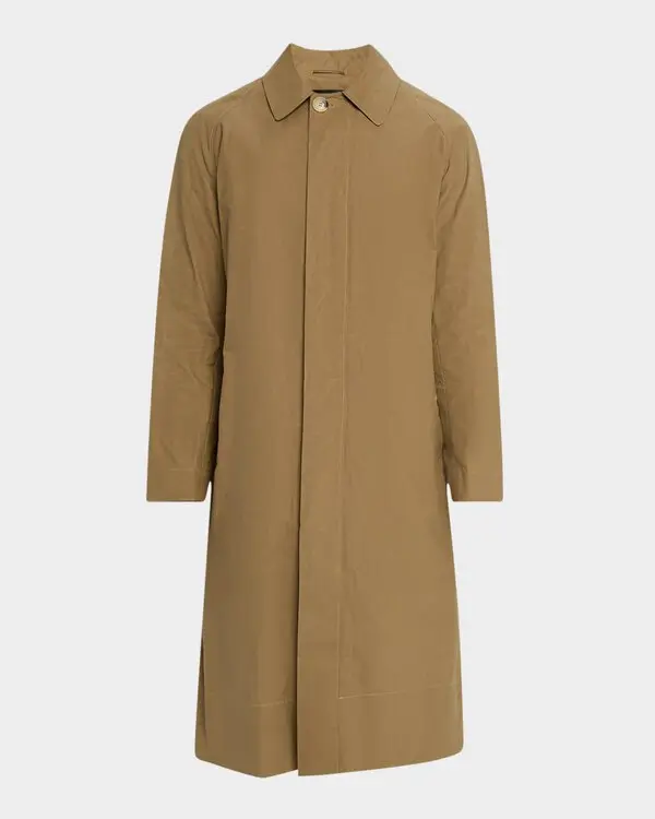 Simone Rocha Trench Car Coat With Daisy Embroidery In Stone