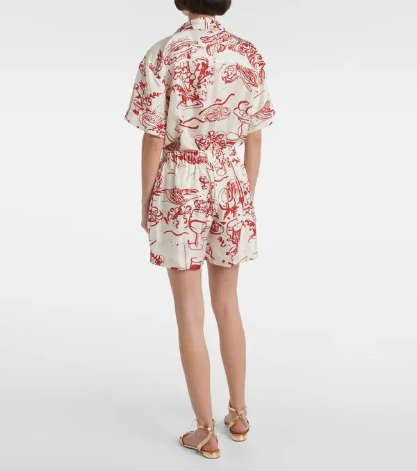 Asceno Zurich Printed Silk Twill Shorts - Multicoloured