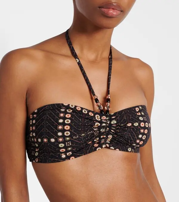 MARANT ETOILE Salmage Printed Halterneck Bikini Top