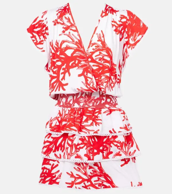 Melissa Odabash Jess Printed Mini Dress - Red