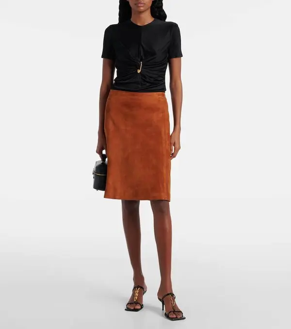 Versace Suede Midi Skirt
