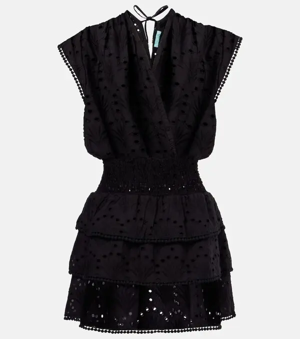 Melissa Odabash Jess Ruffled Mini Dress - Black