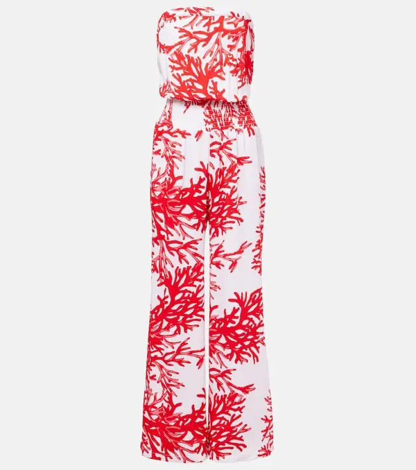 Melissa Odabash Naomi Printed Jumpsuit - Red