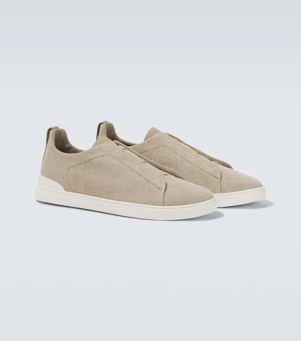 Zegna Triple Stitch Canvas Sneakers