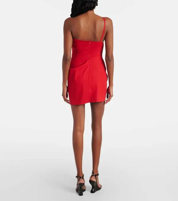 Magda Butrym Floral-applique Ruched One-shoulder Minidress