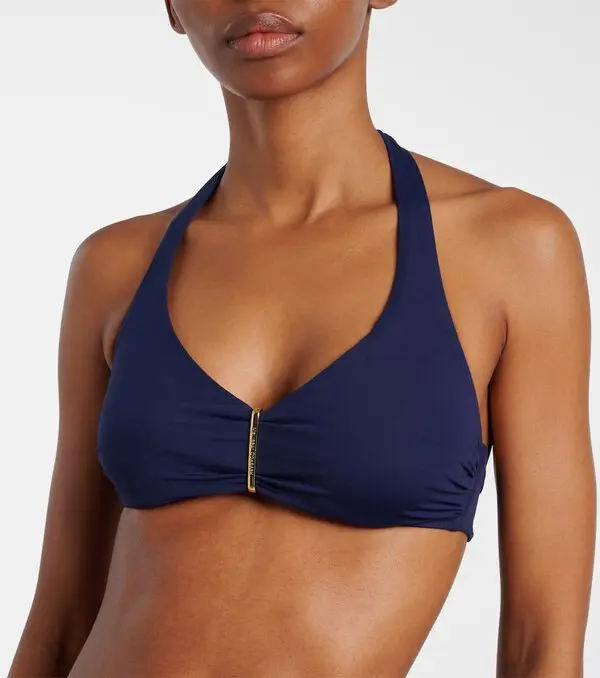 Melissa Odabash Provence Embellished Bikini Top - Blue