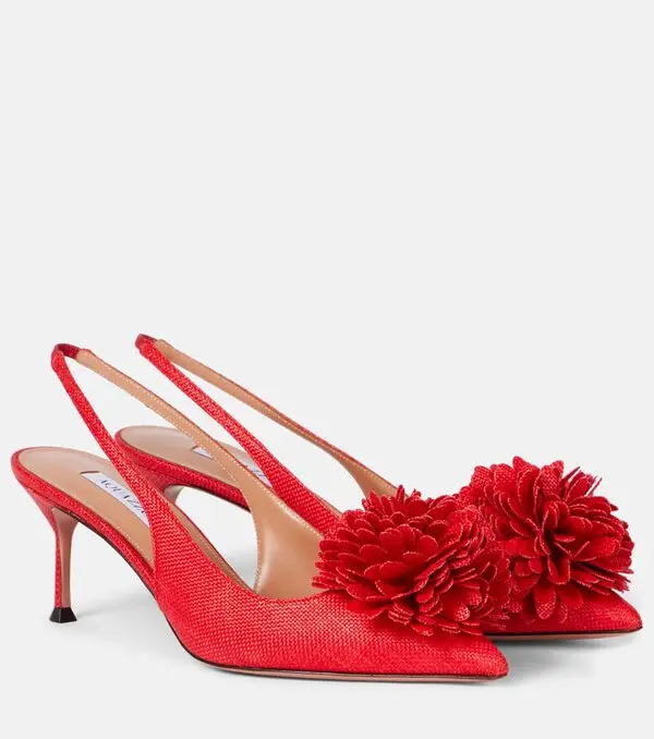 AQUAZZURA Couturier 65 Slingback Pumps - Red
