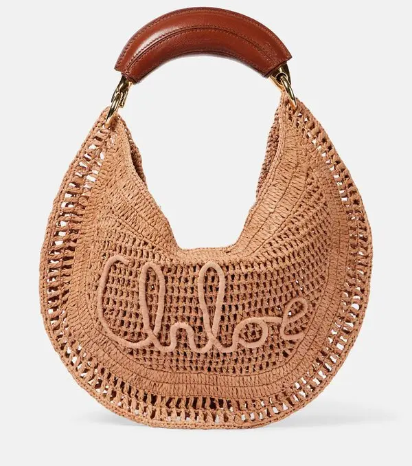 Chloé Raffia-effect Shoulder Bag - Brown