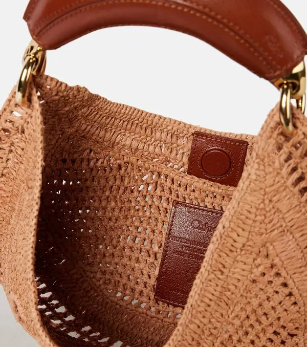 Chloé Raffia-effect Shoulder Bag - Brown