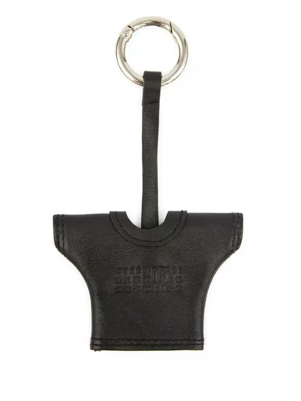 MAISON MARGIELA Leather Keychain + Bag Charm - Black