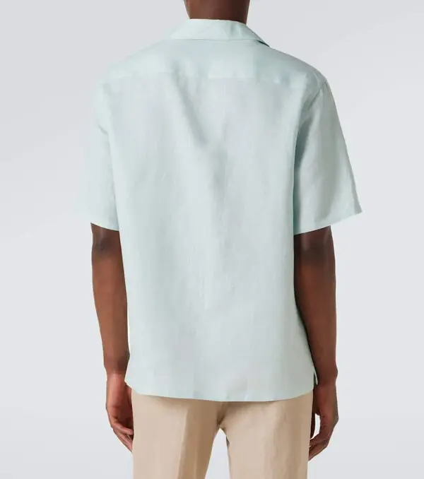 Zegna Linen Bowling Shirt - Blue