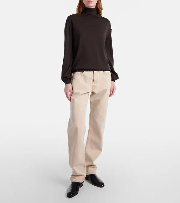 Khaite Callum Straight Leg Jeans - Beige