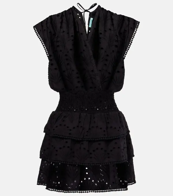 Melissa Odabash Jess Ruffled Minidress - Black