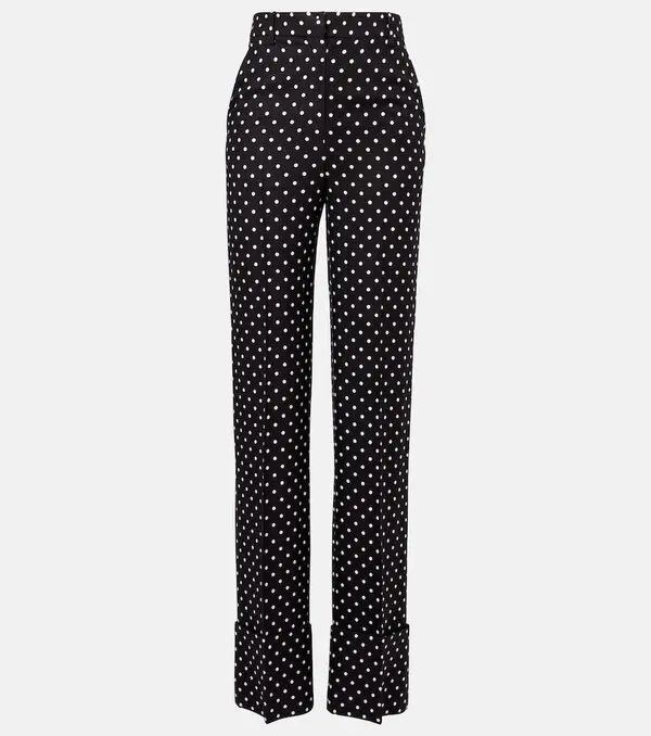 Valentino Garavani Polka-dot Straight Leg Trousers
