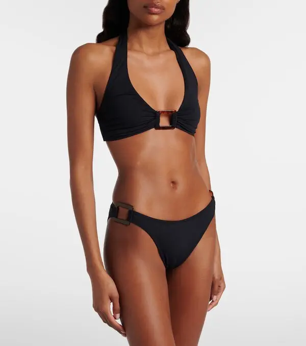 Melissa Odabash Paris Embellished Bikini Bottom - Black
