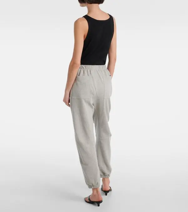 NILI LOTAN Dulce Cotton-blend Sweatpants - Grey