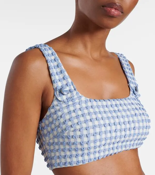 Simkhai Ainsley Gingham Bikini Top