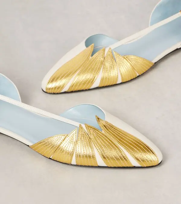 Valentino Garavani - Valentino Garavani Foliefoliage Leather Ballet Flats