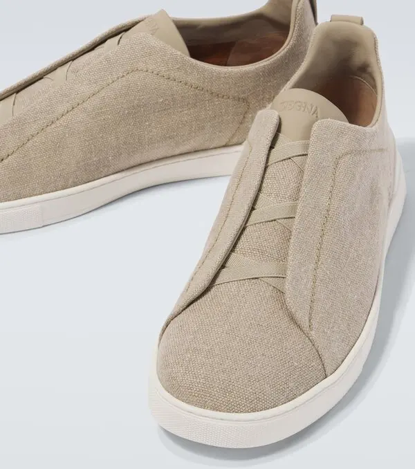 Zegna Triple Stitch Canvas Sneakers