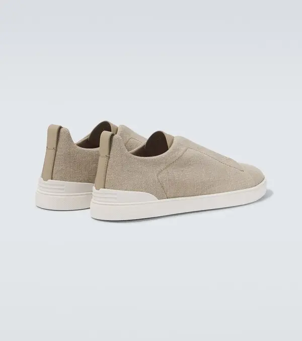 Zegna Triple Stitch Canvas Sneakers