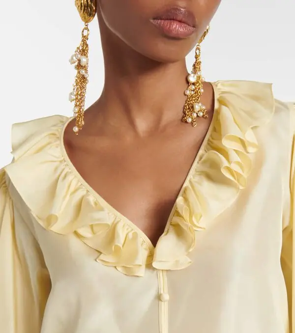 Chloé Ruffled Silk Habutai Blouse
