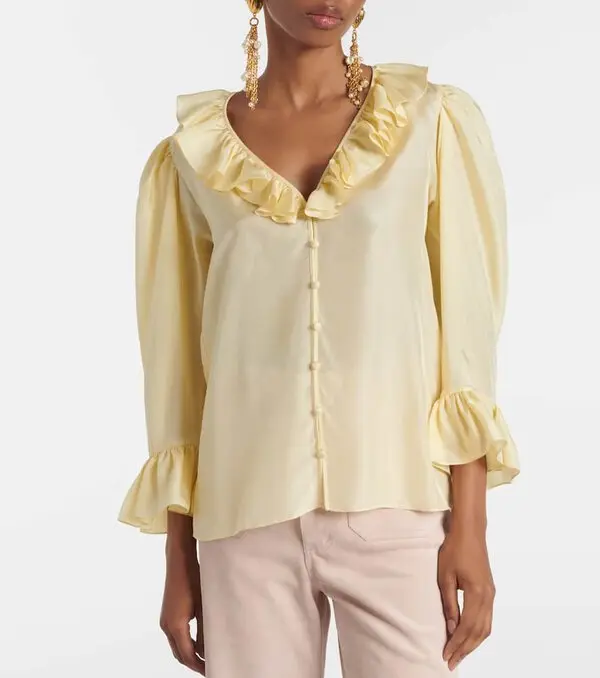 Chloé Ruffled Silk Habutai Blouse
