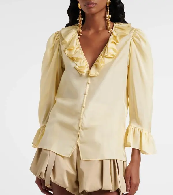 Chloé Ruffled Silk Habutai Blouse