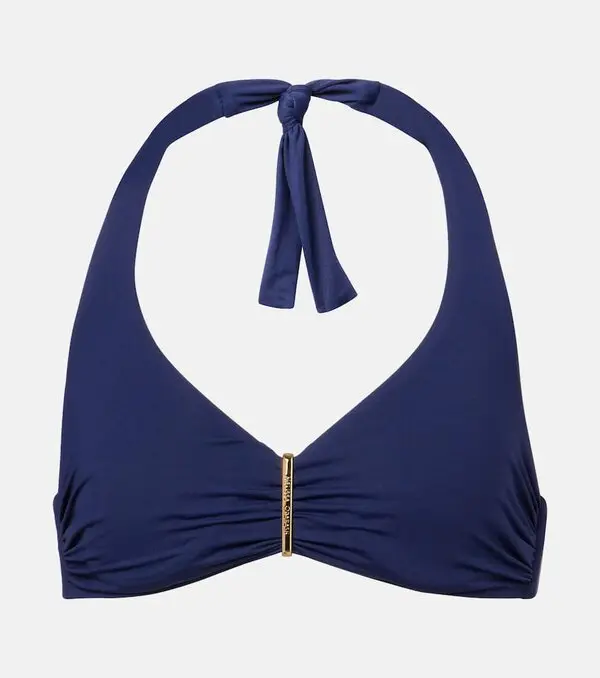Melissa Odabash Provence Embellished Bikini Top - Blue