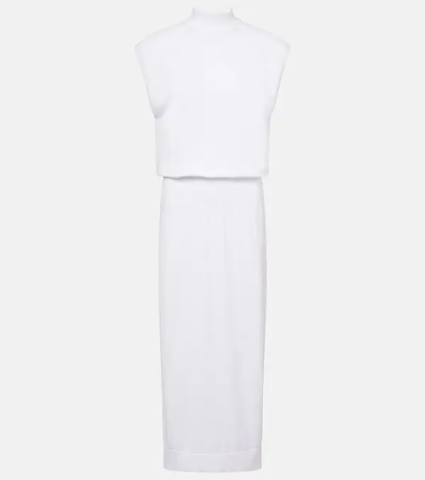 Alaïa Column Cotton Midi Dress