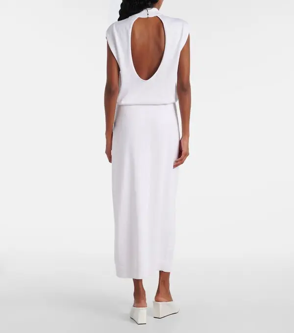 Alaïa Column Cotton Midi Dress
