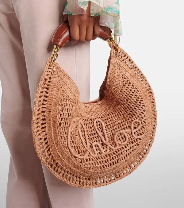 Chloé Raffia Shoulder Bag - Brown