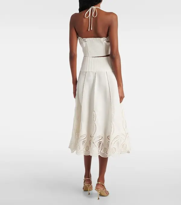 Simkhai Kaius Lace-trimmed Midi Skirt
