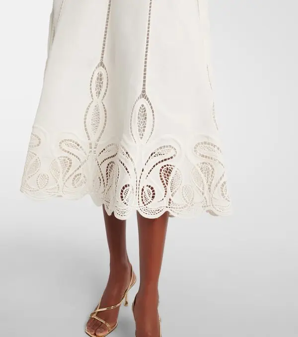Simkhai Kaius Lace-trimmed Midi Skirt