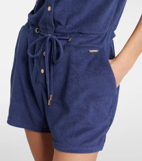 Melissa Odabash Border Cotton-blend Playsuit